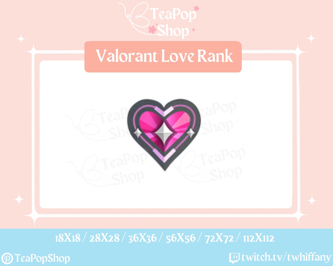 Valorant Love Heart Rank Badge Instant Download Cheer Bit - Etsy