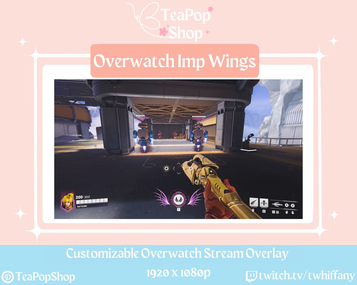 Pink Imp Devil Wings Overwatch Overlay Customizable Twitch - Etsy