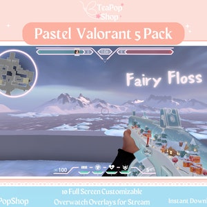 Pastel Color 5 Pack Valorant Overlay HUD Customizable Pastel Cute Pink ...