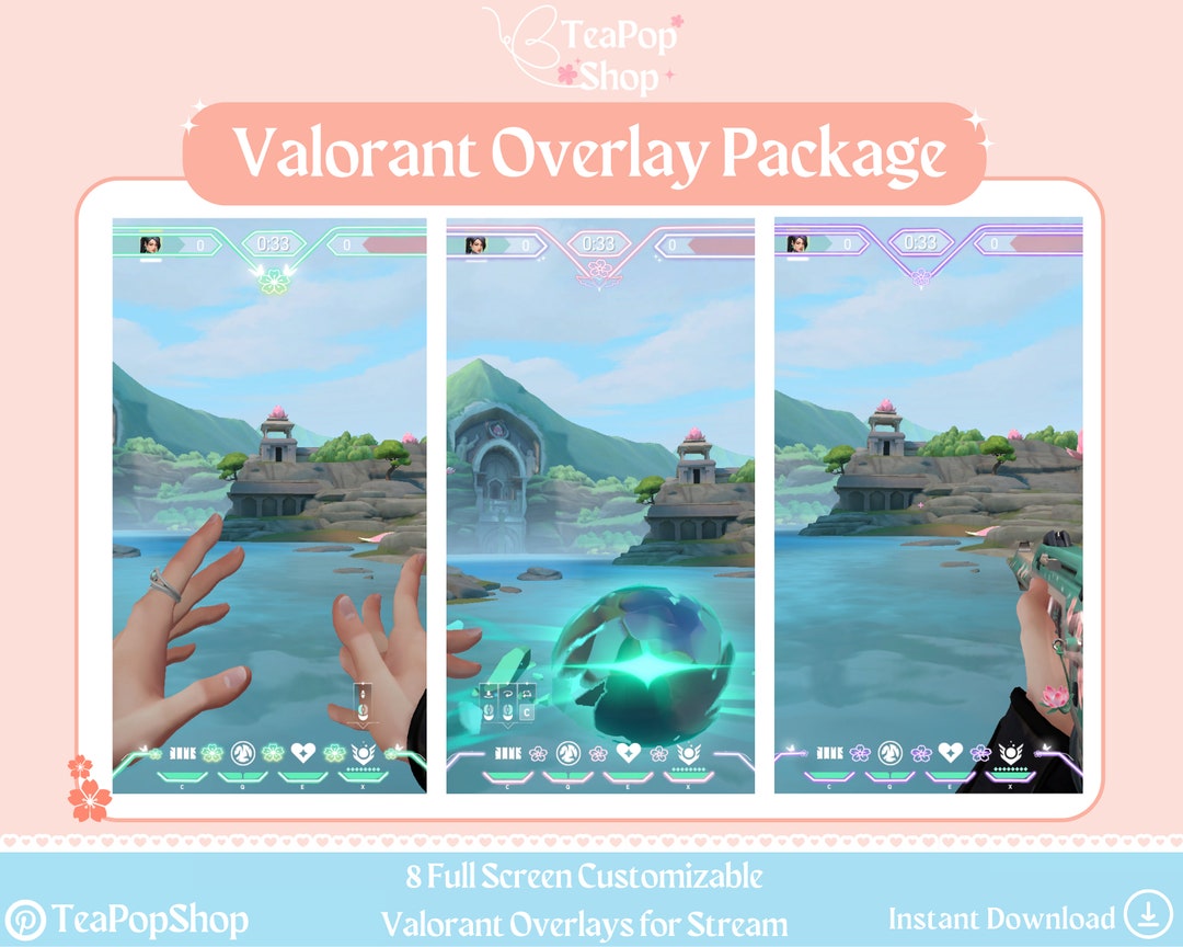 Valorant Overlay Package Sakura Teal Purple Sage Overlay | HUD ...