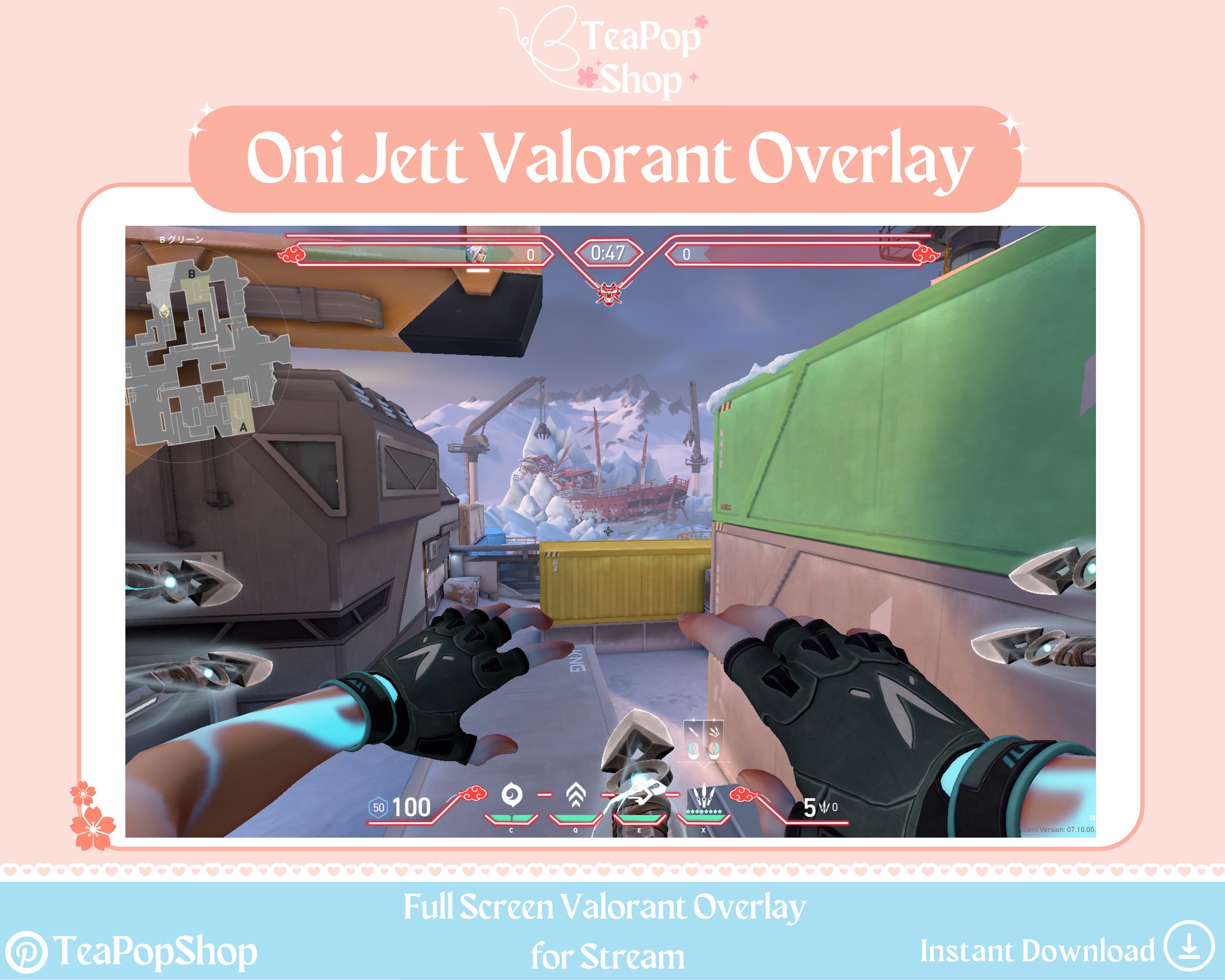Jett Oni Red Valorant Overlay HUD Customizable Valorant Jett Jett ...