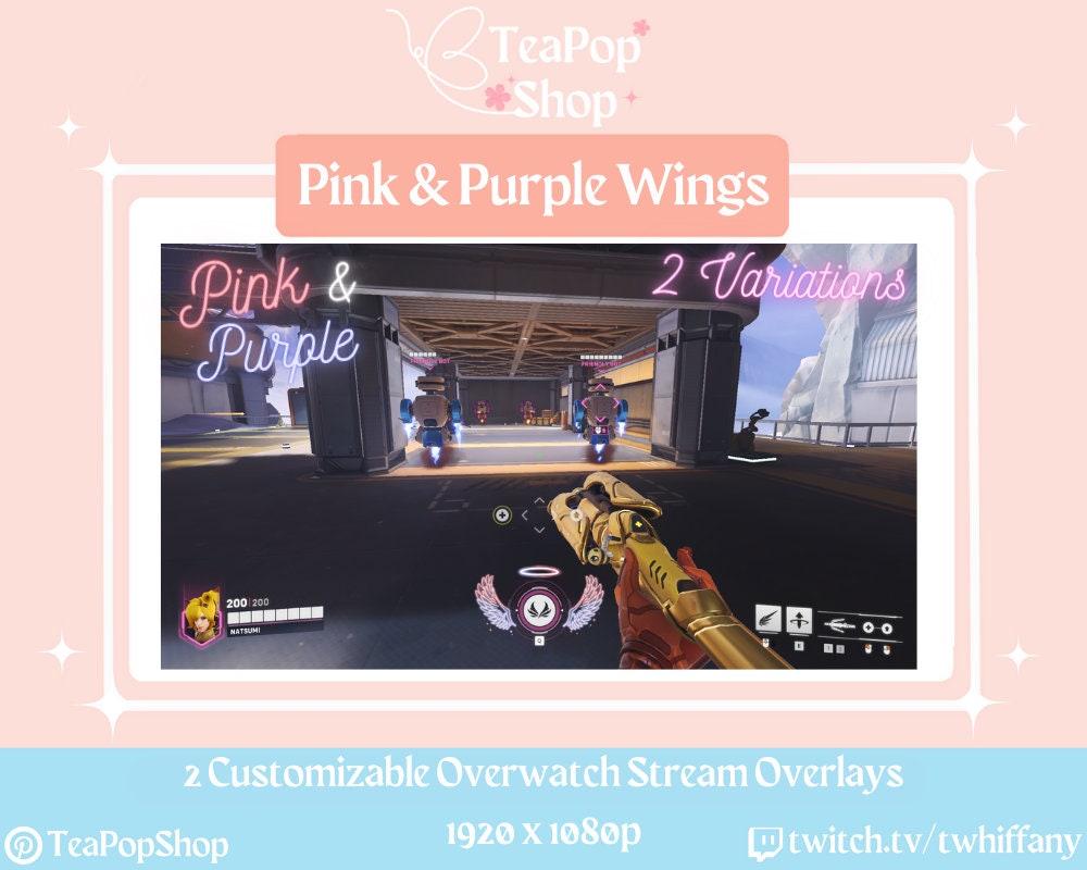 Pastel Angel Wings Halo Overwatch Overlay Customizable Twitch Overlay ...