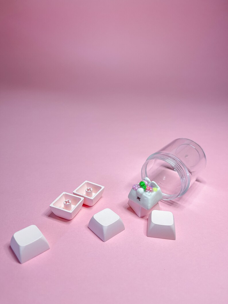 Strawberry Bunny Rabbit Artisan Handmade Keycap for Mechanical ...