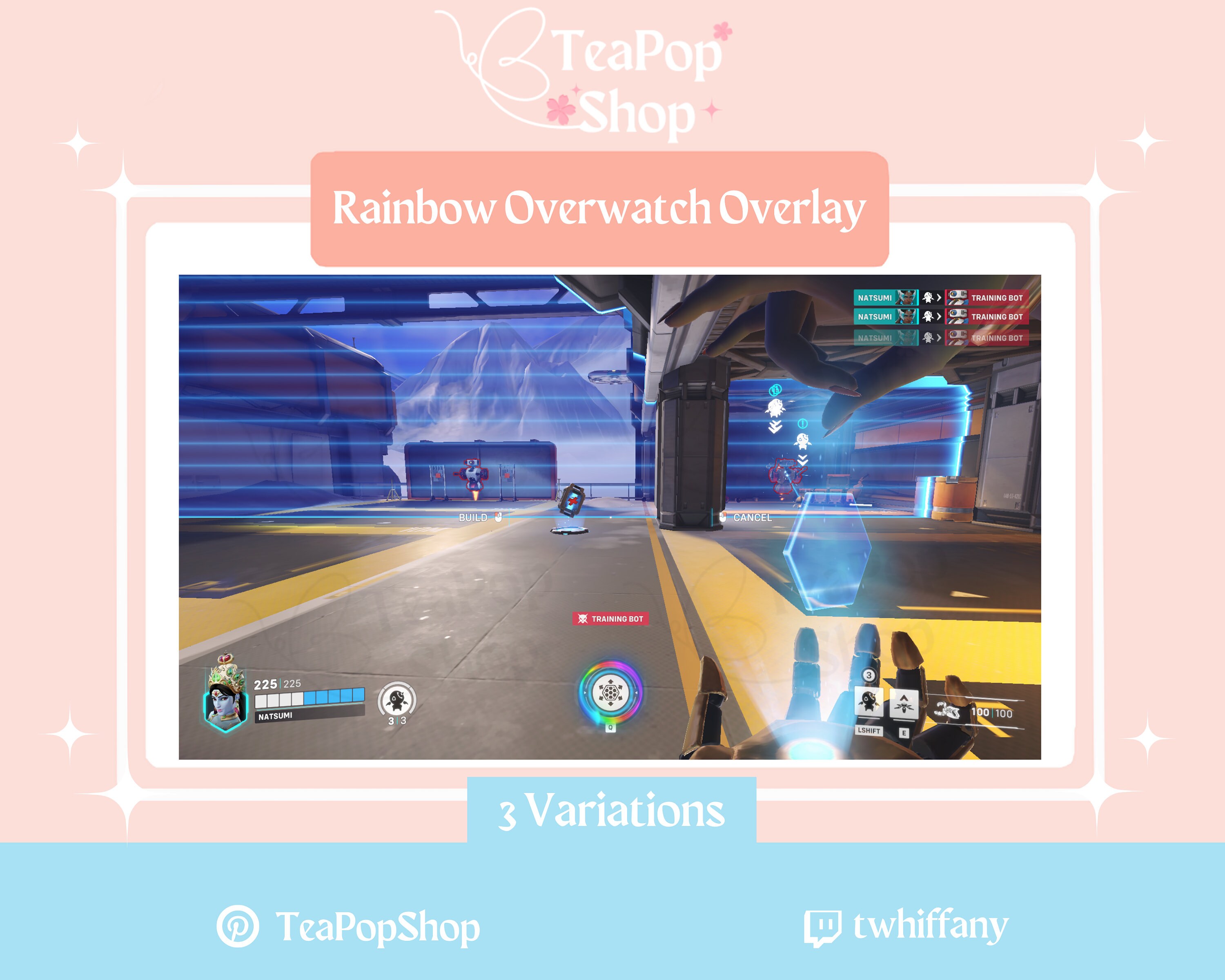 Rainbow Halo Wings Overwatch Overlay Customizable Twitch Package PRIDE ...