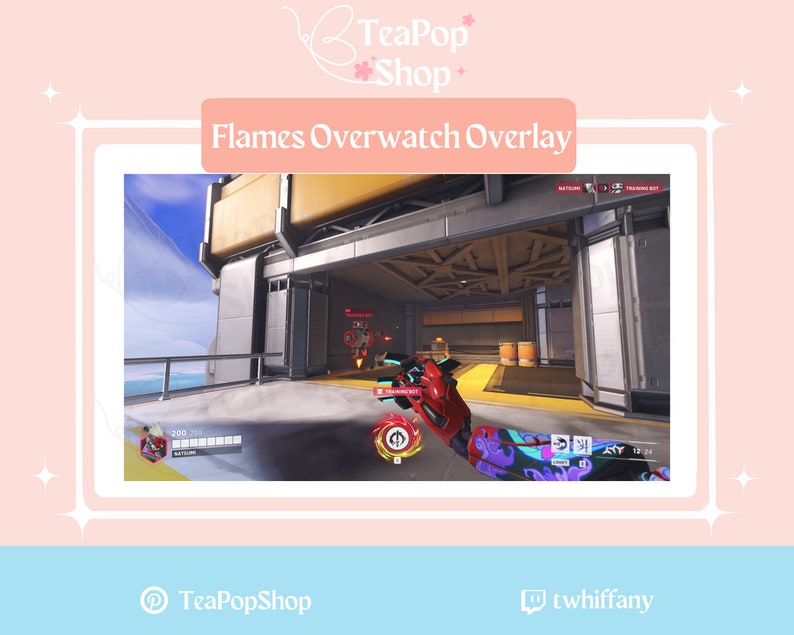 Red Flames Overwatch Overlay Customizable Twitch Overlay Package Genji ...