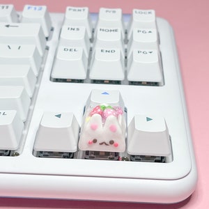 Strawberry Bunny Rabbit Artisan Handmade Keycap for Mechanical ...