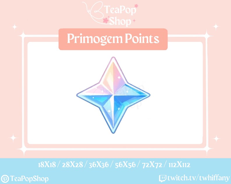 Primogems Cute Genshin Impact Primogems Channel Point / Emotes Asset ...