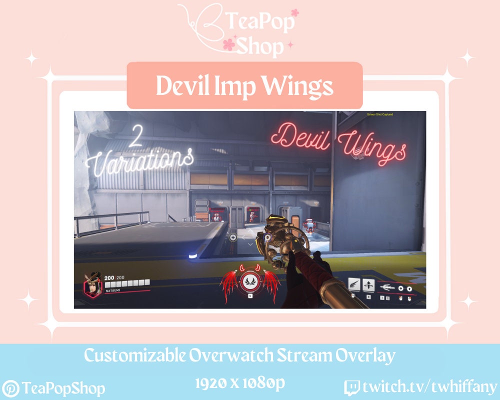 Red Imp Devil Mercy Wings Overwatch Overlay Customizable Twitch Overlay ...