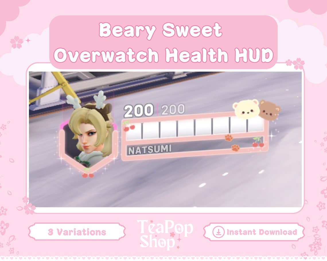Beary Sweet Overwatch Overlay Health Bar User HUD Overlay Coquette ...