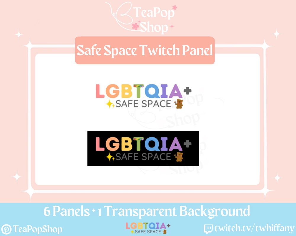 LGBTQIA+ Safe Space Twitch Panel: Customizable Stream Overlay (digital ...