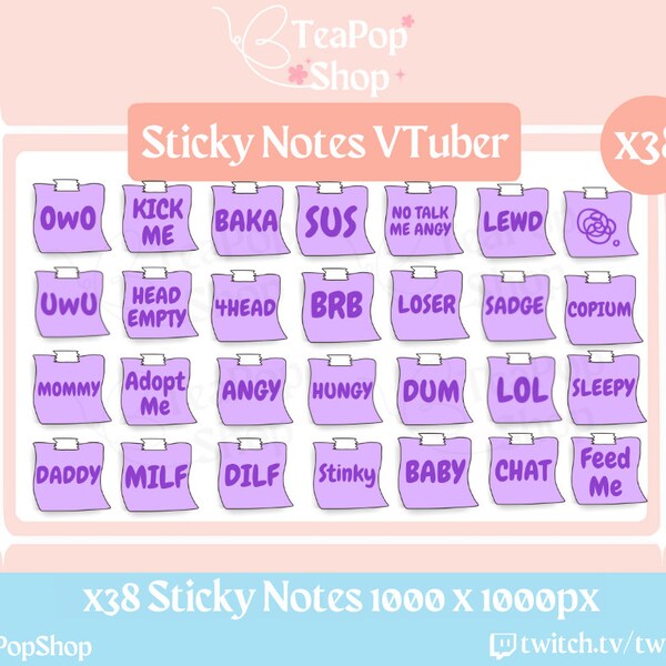 Sticky Note Vtuber Assets - Etsy