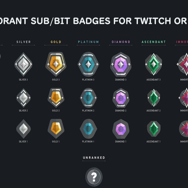 Valorant Rank Sub Badges - Etsy