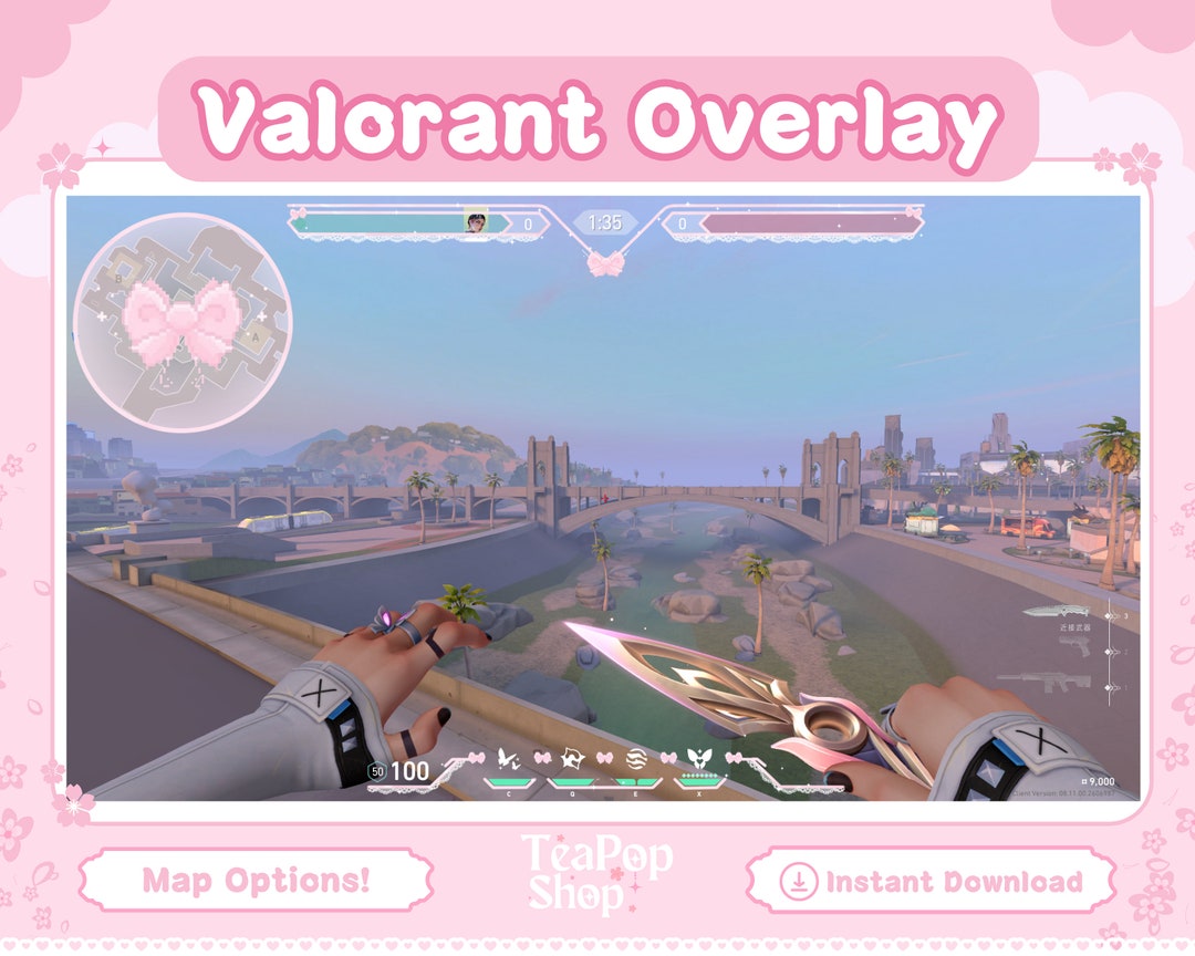 Pink Cute Core Valorant Overlay HUD Customizable Valorant Clove Stream ...