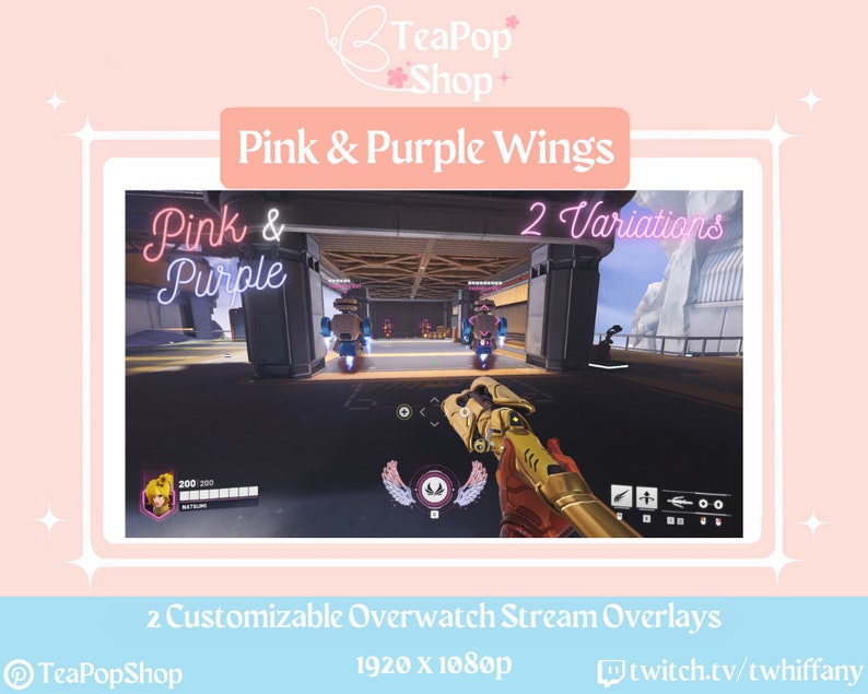 Pastel Angel Wings Halo Overwatch Overlay Customizable Twitch Overlay ...