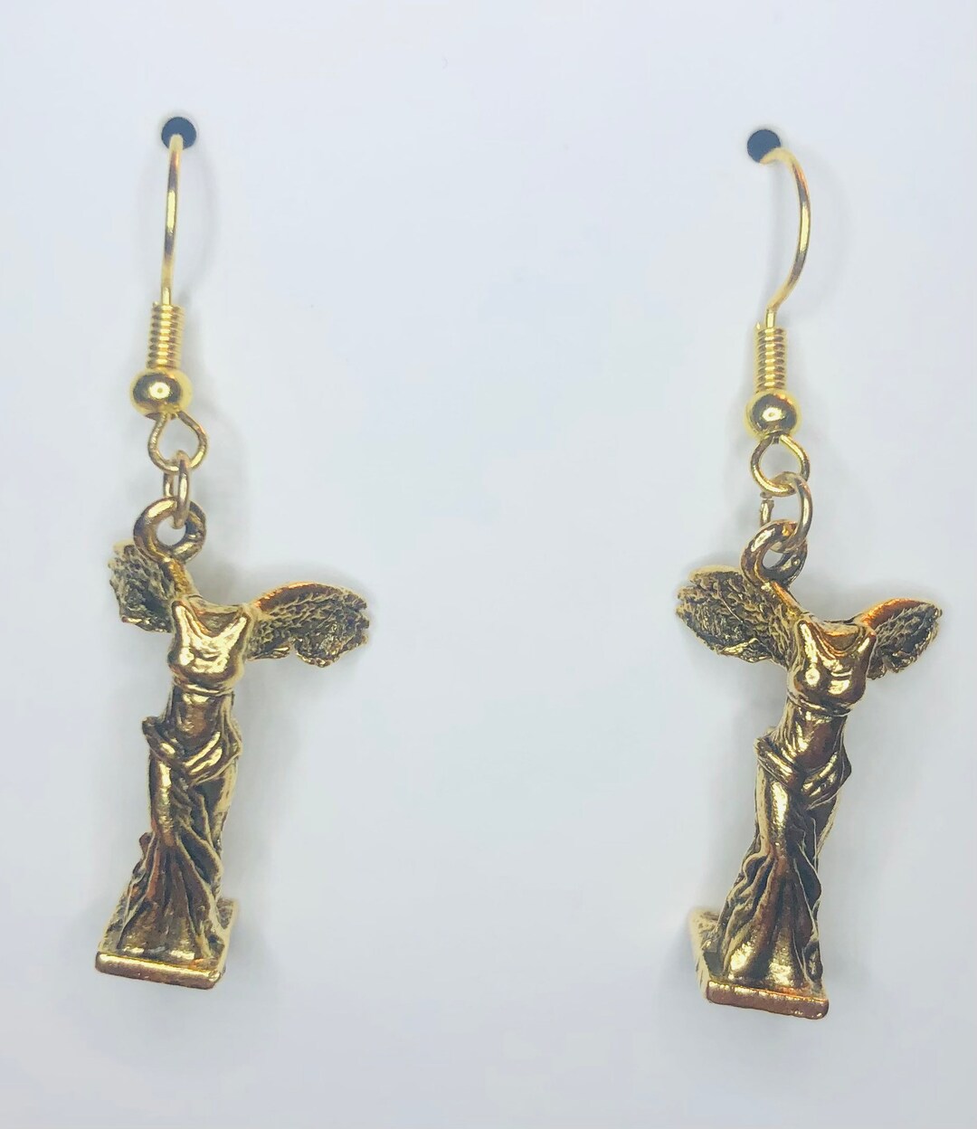 Winged Victory Goddess Earrings art/artist Gold Earrings - Etsy