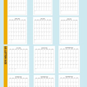 Printable 2023 Monthly Calendar Portrait Orientation, Simple Blank ...