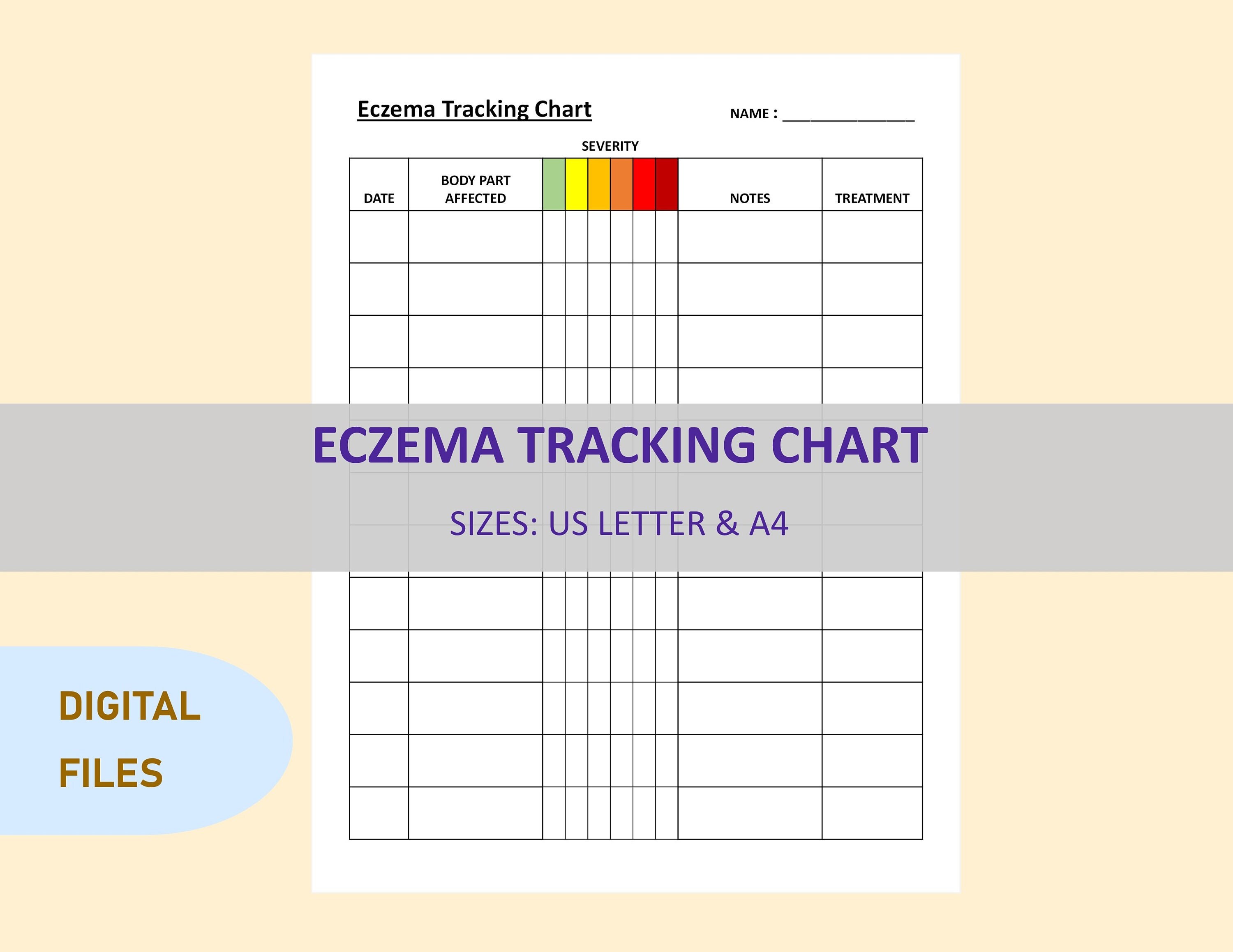 Eczema Tracking Chart Printable Journal - Etsy