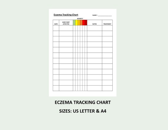 Eczema Tracking Chart Printable Journal | Etsy
