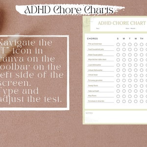 ADHD Chore Chart for Kids Adhd Planner Editable Chore Chart - Etsy