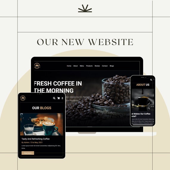 Aesthetic Ecommerce Website Coffee Shop Theme Template web - Etsy Canada