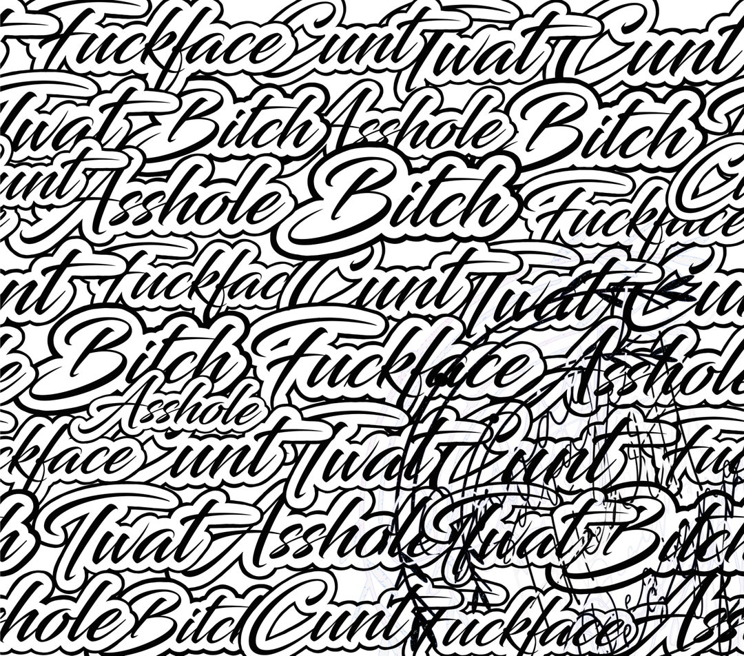 Seamless Swear Word Burst Tumbler Template Digital File - Etsy