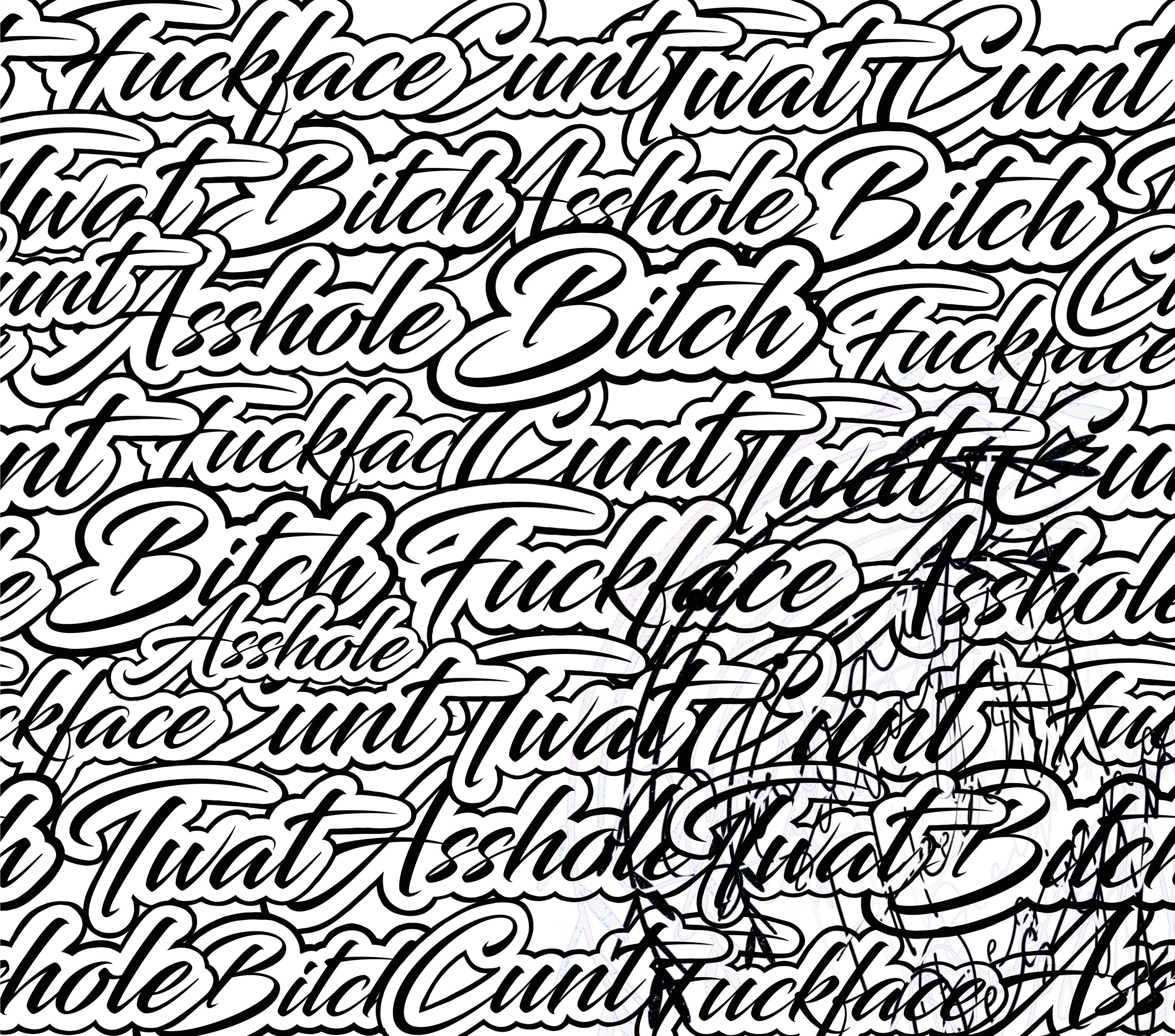 Seamless Swear Word Burst Tumbler Template Digital File - Etsy