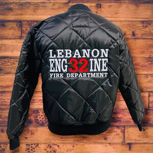 Firefighter Diamond Quilted Jackets- Embroidered - Etsy