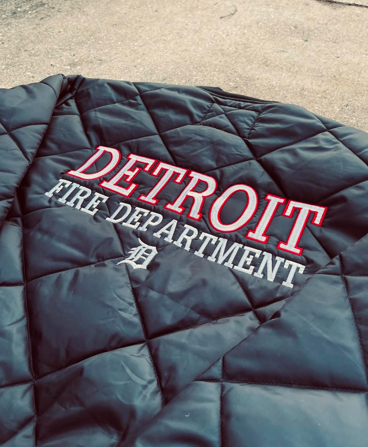 Firefighter Diamond Quilted Jackets- Embroidered - Etsy