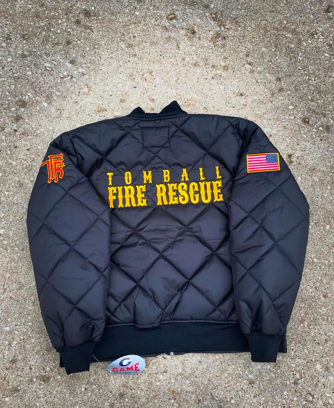Firefighter Diamond Quilted Jackets- Embroidered - Etsy