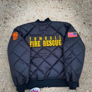 Firefighter Diamond Quilted Jackets- Embroidered - Etsy