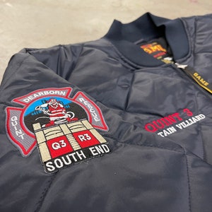 Firefighter Diamond Quilted Jackets- Embroidered - Etsy