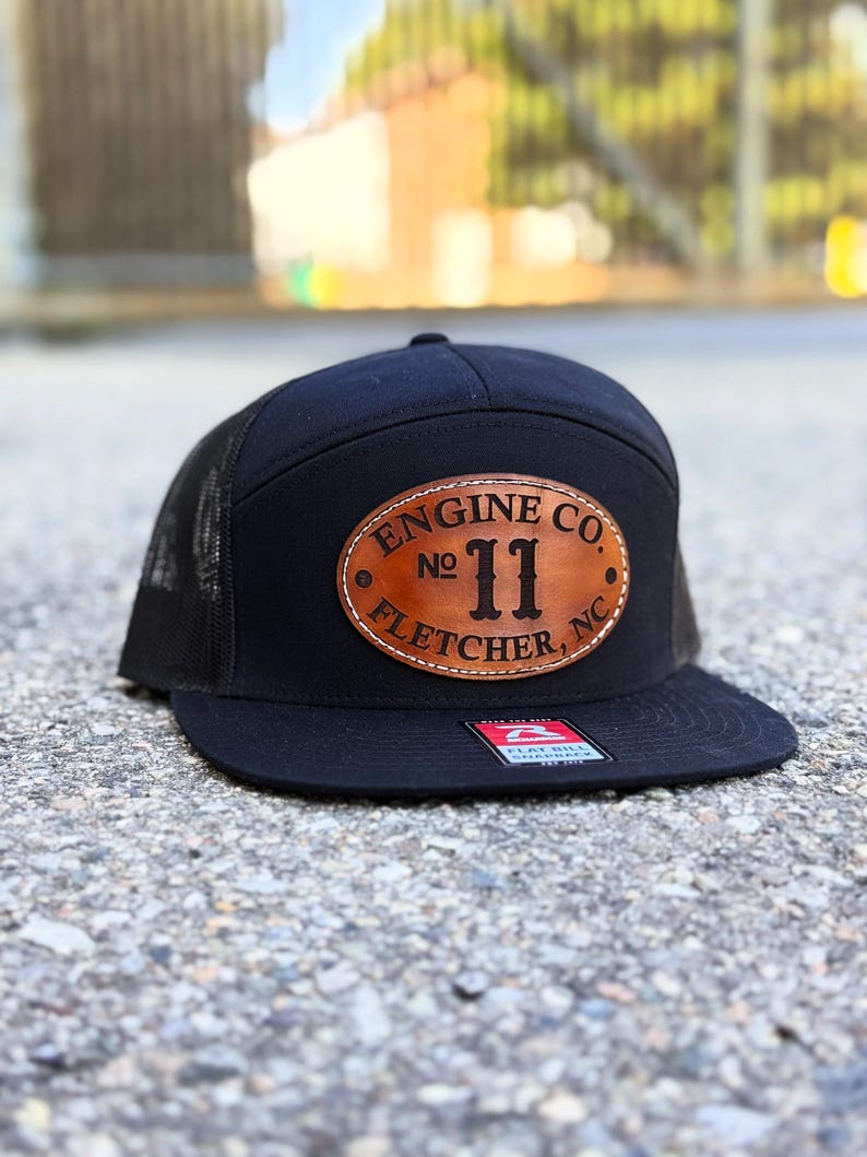 Fire Fighter Leather Patch Hats - Engine - Truck - Squad - Rescue ...