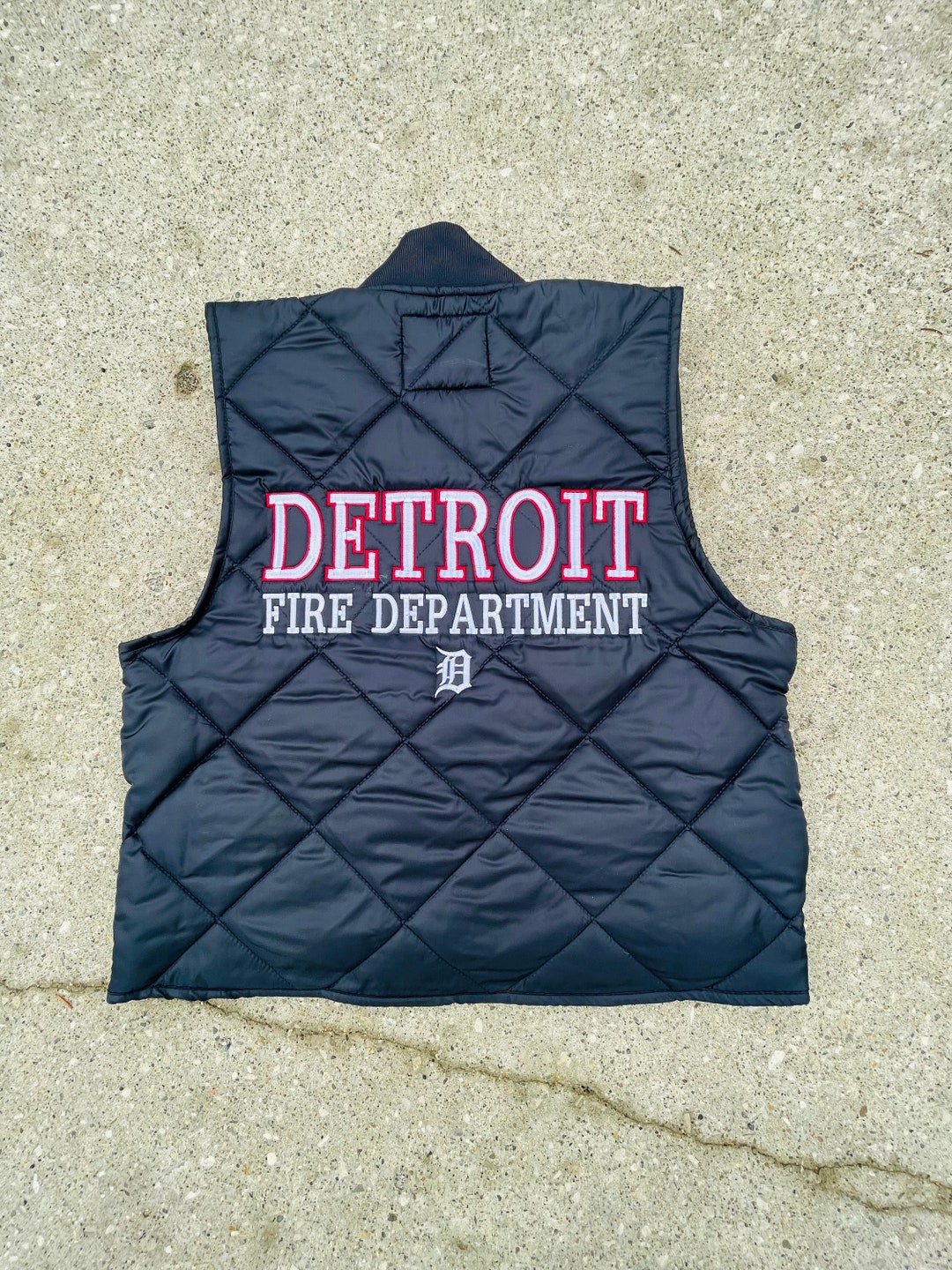 Firefighter Diamond Quilted Vest- Embroidered - Etsy