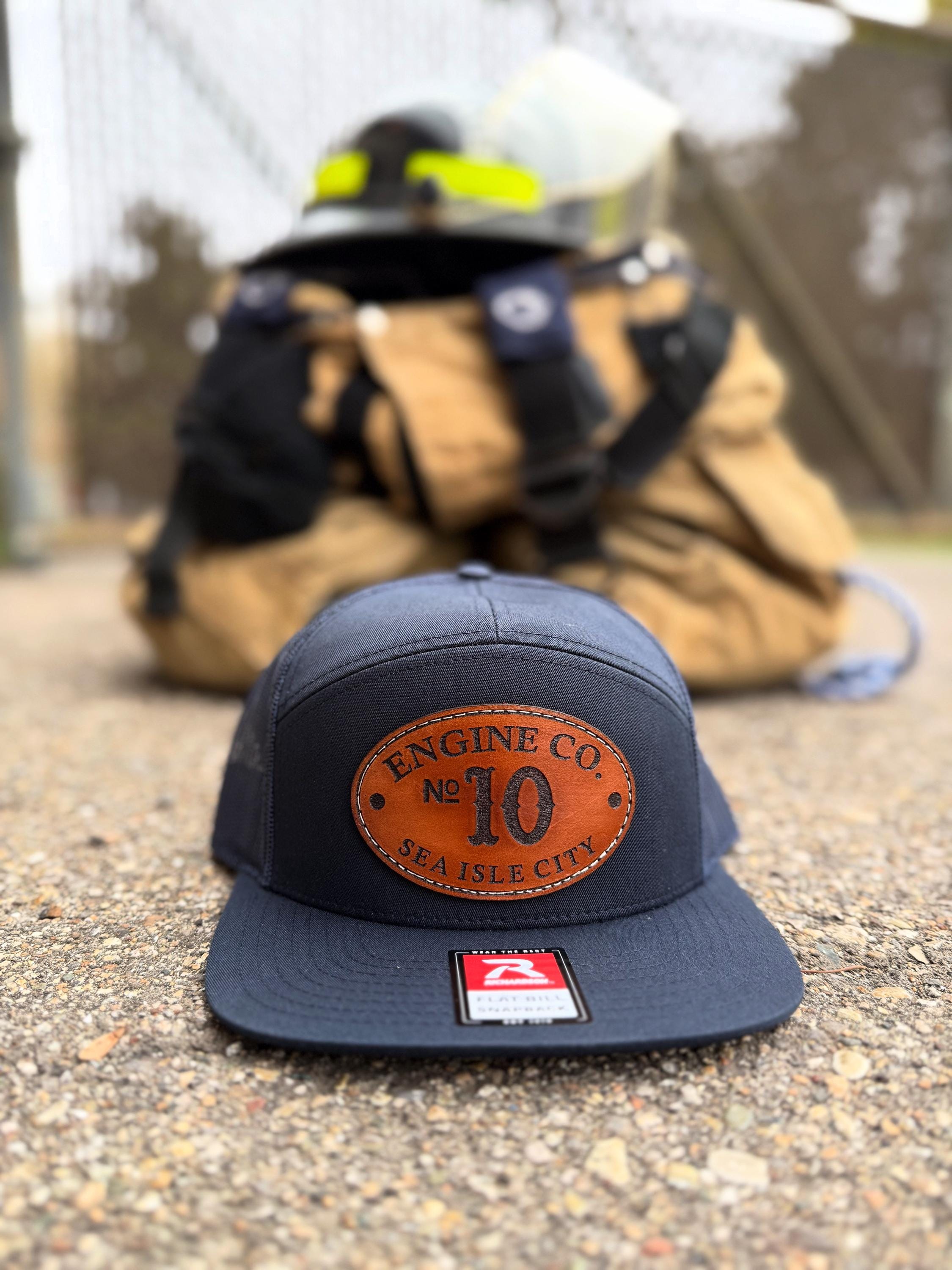 Fire Fighter Leather Patch Hats - Engine - Truck - Squad - Rescue ...