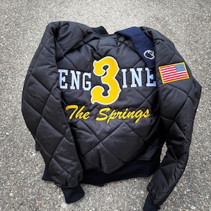 Firefighter Diamond Quilted Jackets- Embroidered - Etsy