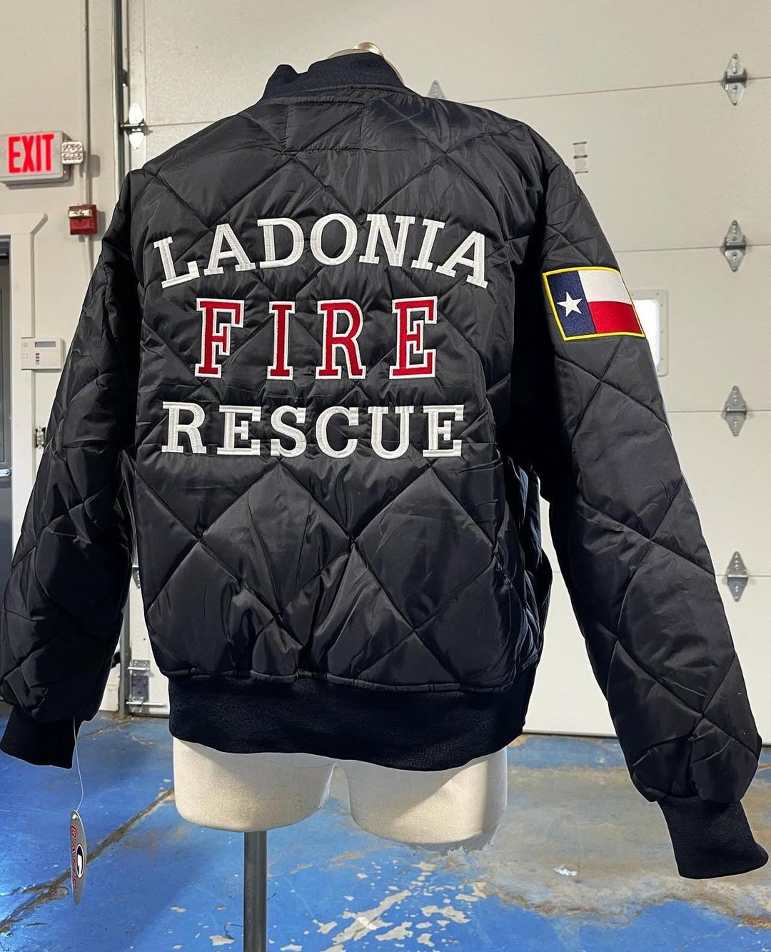 Firefighter Diamond Quilted Jackets Embroidered - Etsy