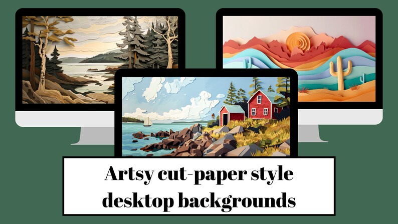 20 Cute & Cozy Nature Scene Wallpapers - Paper-style Artwork Computer ...