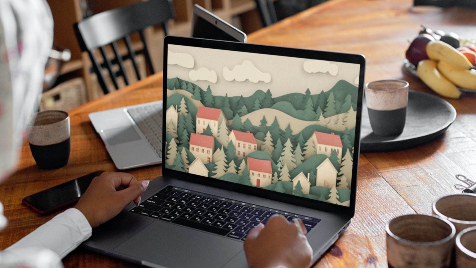 20 Cute & Cozy Nature Scene Wallpapers - Paper-style Artwork Computer ...