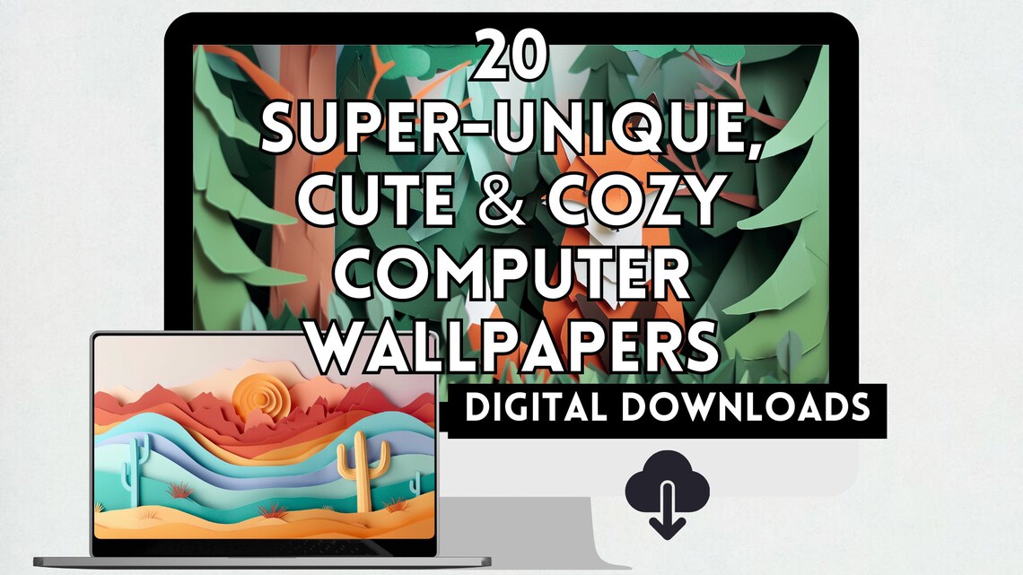 20 Cute & Cozy Nature Scene Wallpapers Paper-style Artwork Computer ...