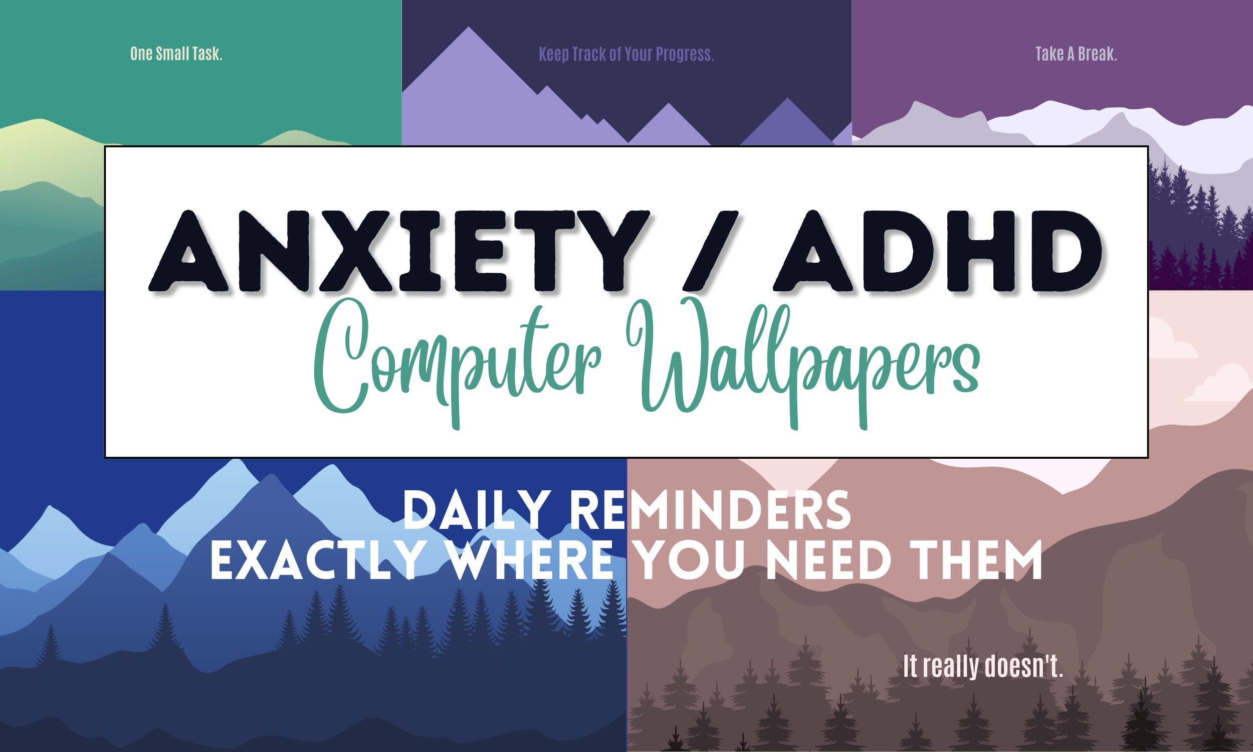 RELAXING REMINDERS WALLPAPERS | Adhd & Anxiety Desktop Wallpapers ...