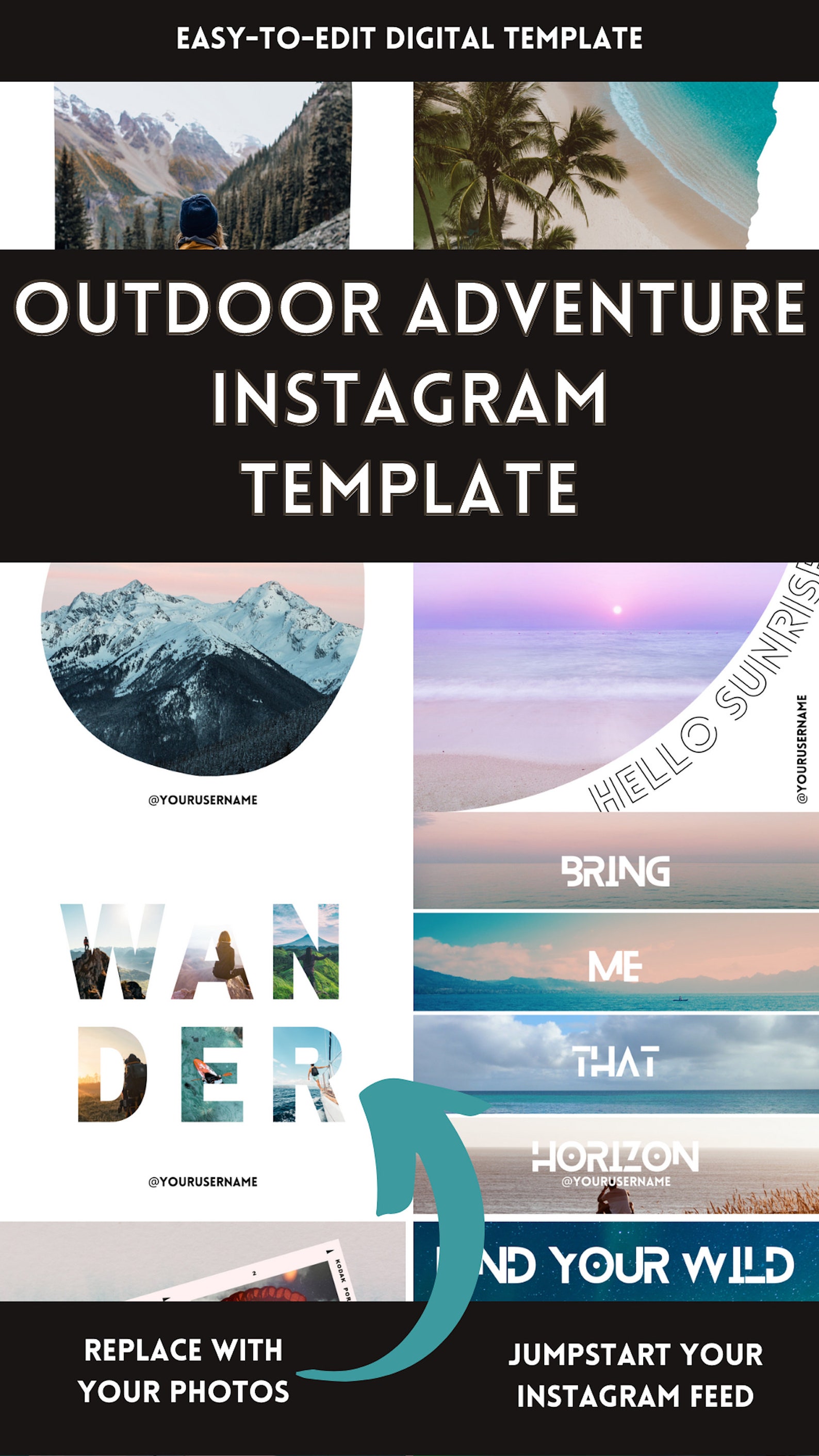 LIGHT OUTDOOR TEMPLATE | Outdoor/travel/adventure-theme Instagram ...