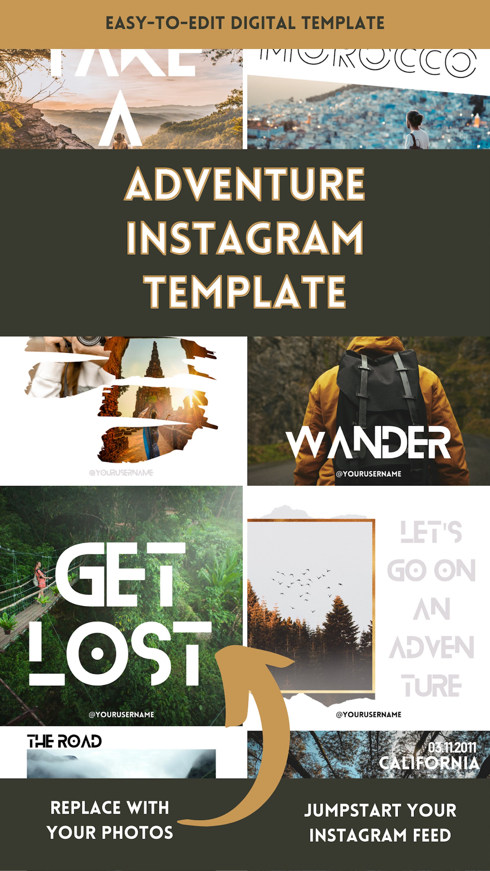 OUTDOOR ADVENTURE TEMPLATE | Travel/adventure-theme Instagram Template ...