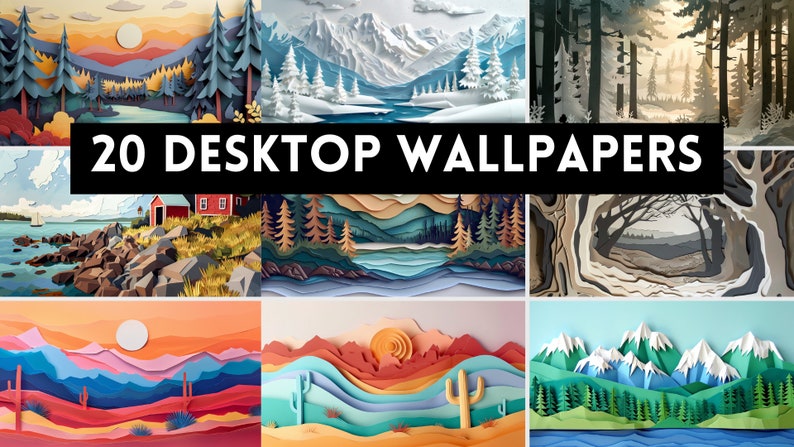 20 Cute & Cozy Nature Scene Wallpapers - Paper-style Artwork Computer ...