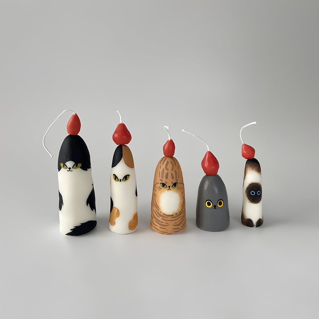 Cat Art Candles Hand-painted Design Customization Available - Etsy