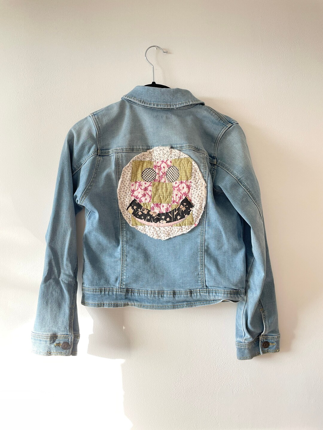 Girls Jean Jacket With Quilt Smiley Face Size Large 10/12 - Etsy