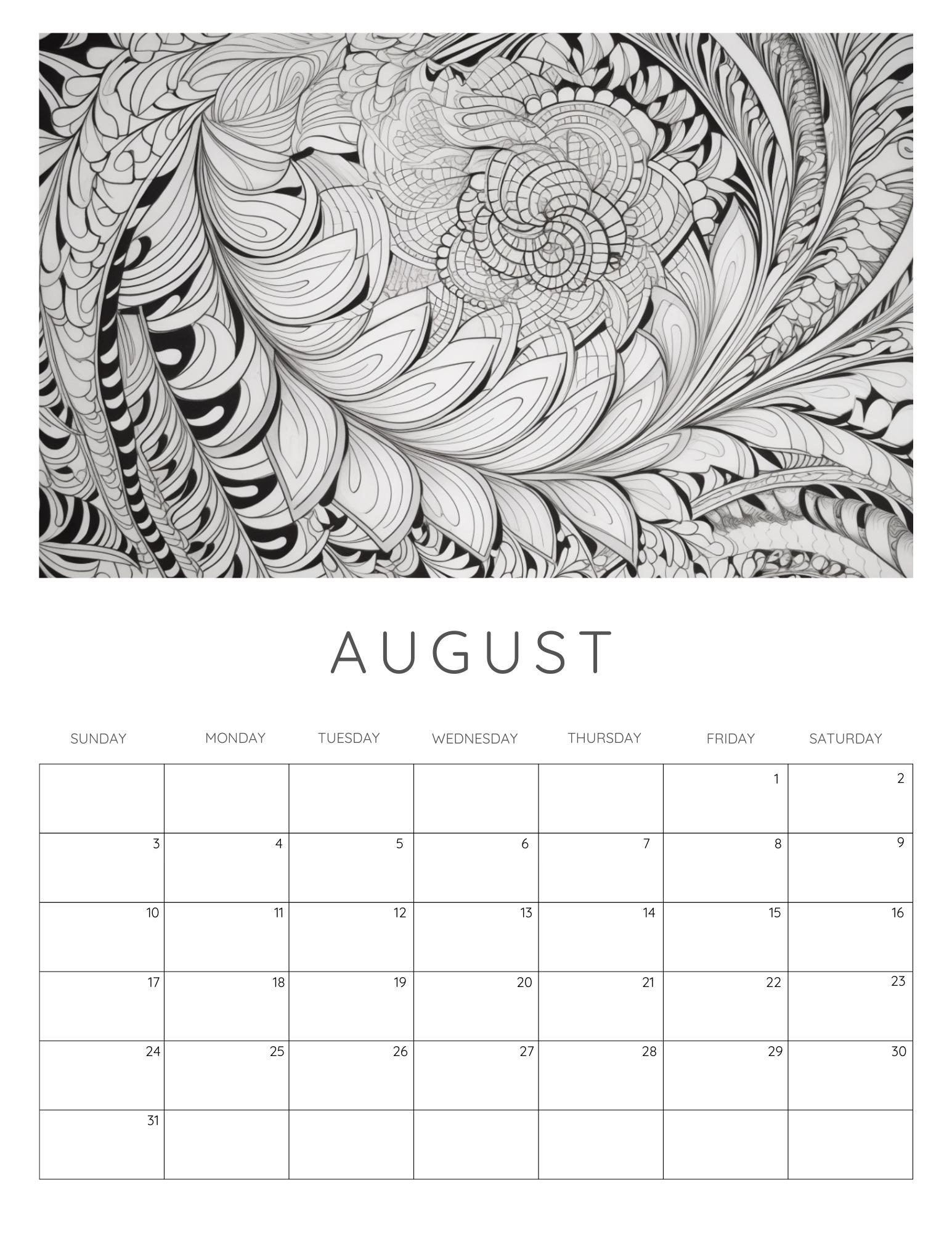 2025 Coloring Calendar - Detailed Designs - Etsy