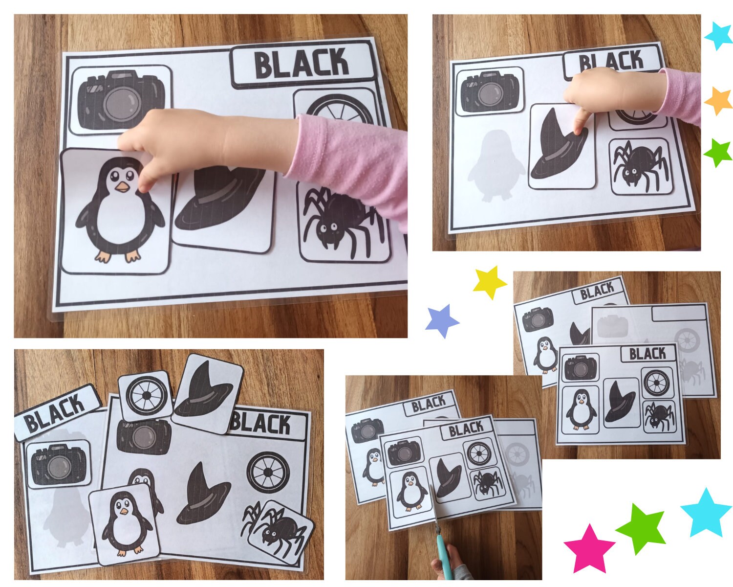 Color Matching Printable Color Sorting Visual Sheets Preschool Learning ...