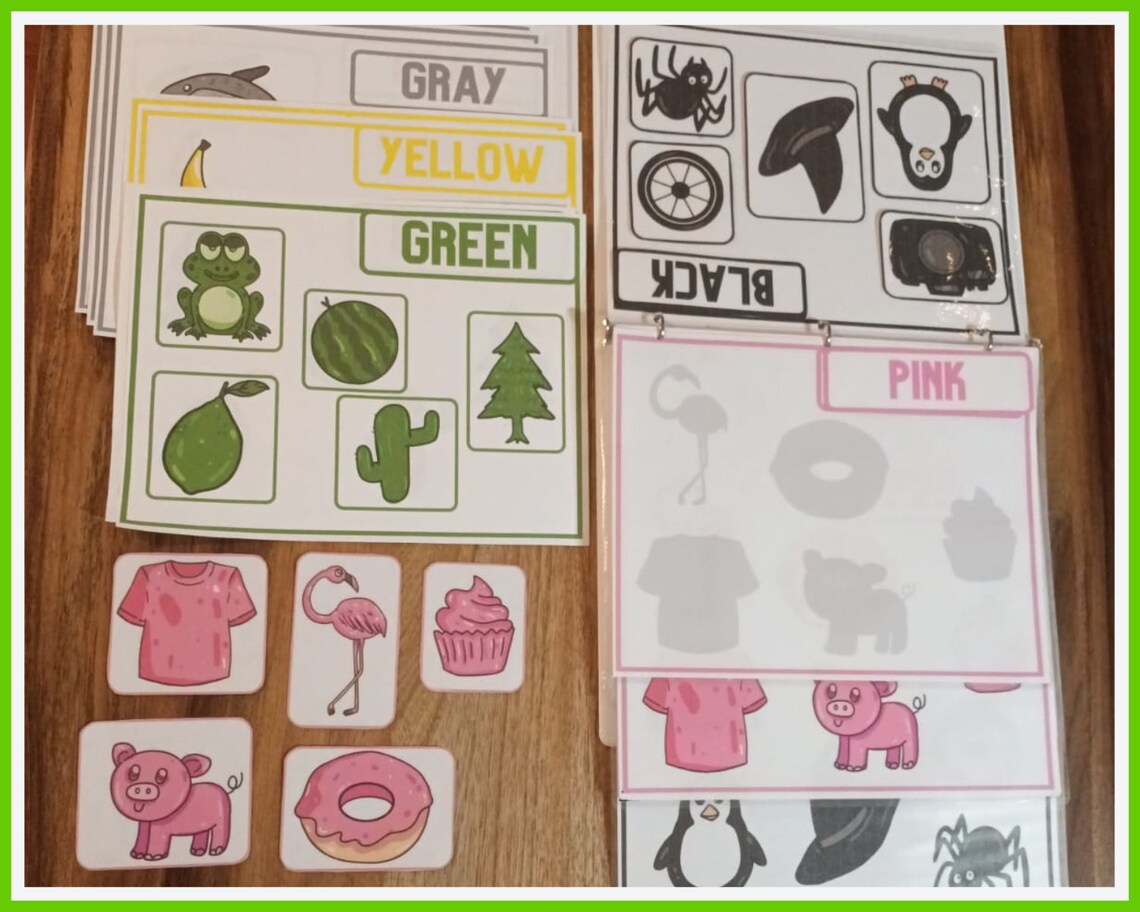 Color Matching Printable Color Sorting Visual Sheets Preschool Learning ...