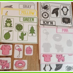 Color Matching Printable Color Sorting Visual Sheets Preschool Learning ...
