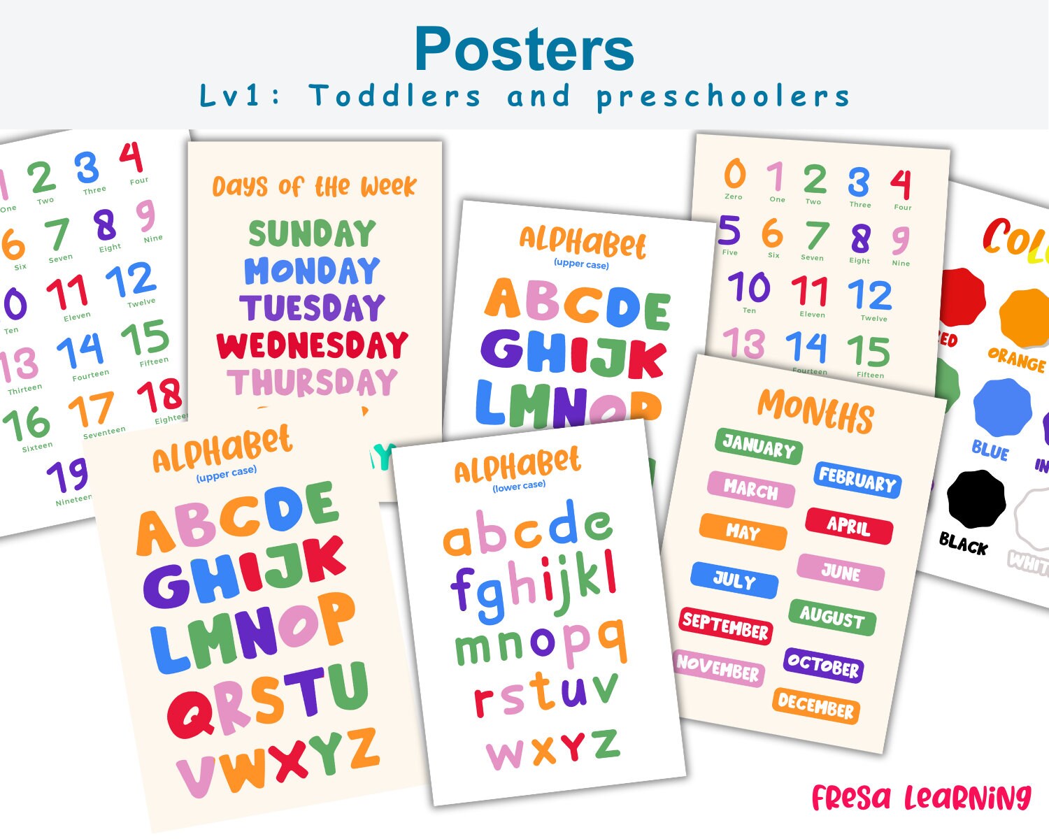 Classroom Printable Posters Colors Numbers Alphabet Days of the Week ...